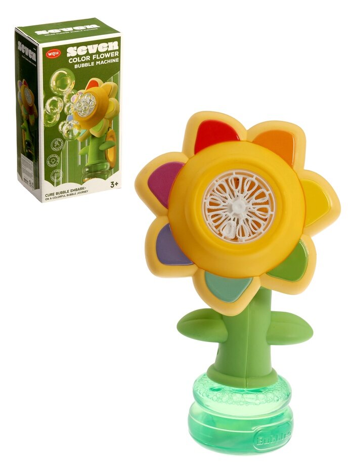 Генератор мыльных пузырей "Цветочек", световые эффекты, работает от батареек