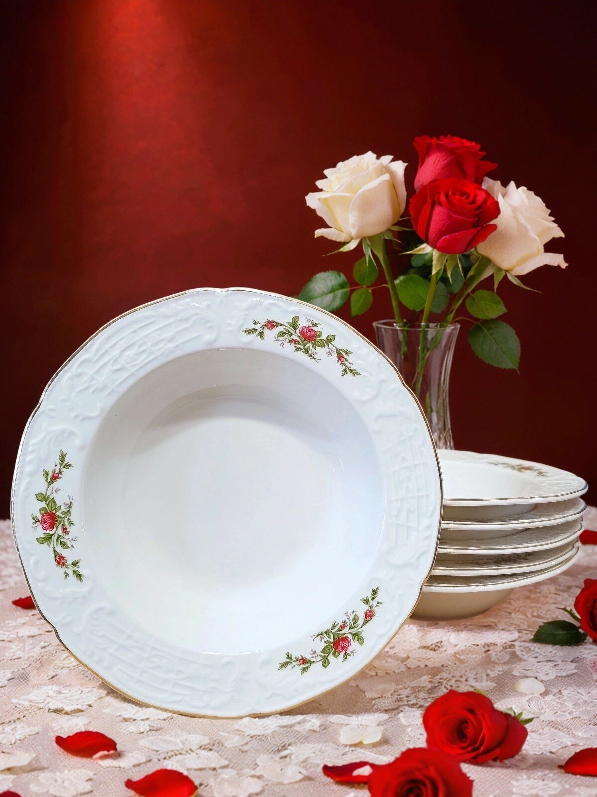 Набор из 6 глубоких тарелок "Доминика" диаметр 22 см