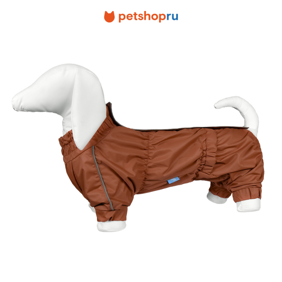 Yami-Yami одежда Дождевик для собак, медный, на гладкой подкладке, Такса кроличья, S, спинка 31-33 см