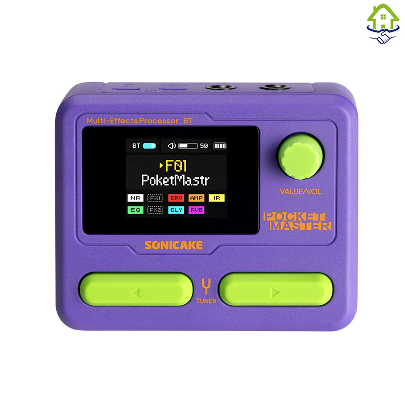 Электрогитара Sonicake с комплексным эффектом PocketMaster Pocket, Призрачно-фиолетовый