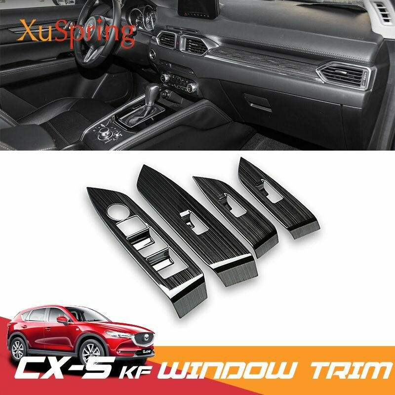 Накладки декоративные, Окна Переключатель для Mazda CX-5 KF LHD, 2017-2024, к-т 4 шт