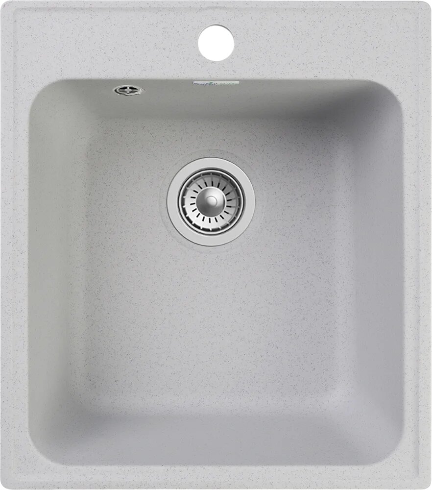 Мойка кухонная GranFest Quarz Z17 прямоугольная, 42x48, кварцевая, серая, матовая, российская
