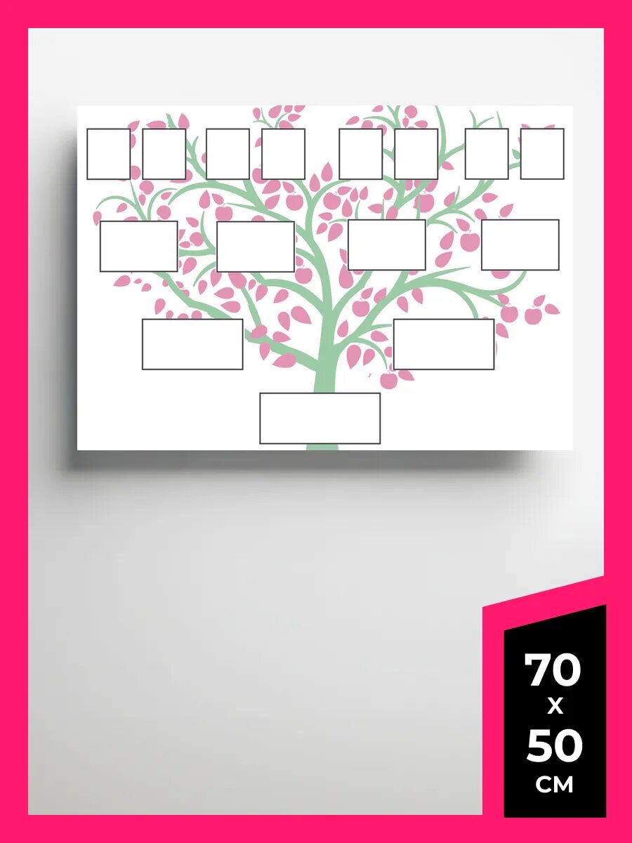 Плакат Семейное древо Постер 12 A5070, матовая фотобумага премиум качества