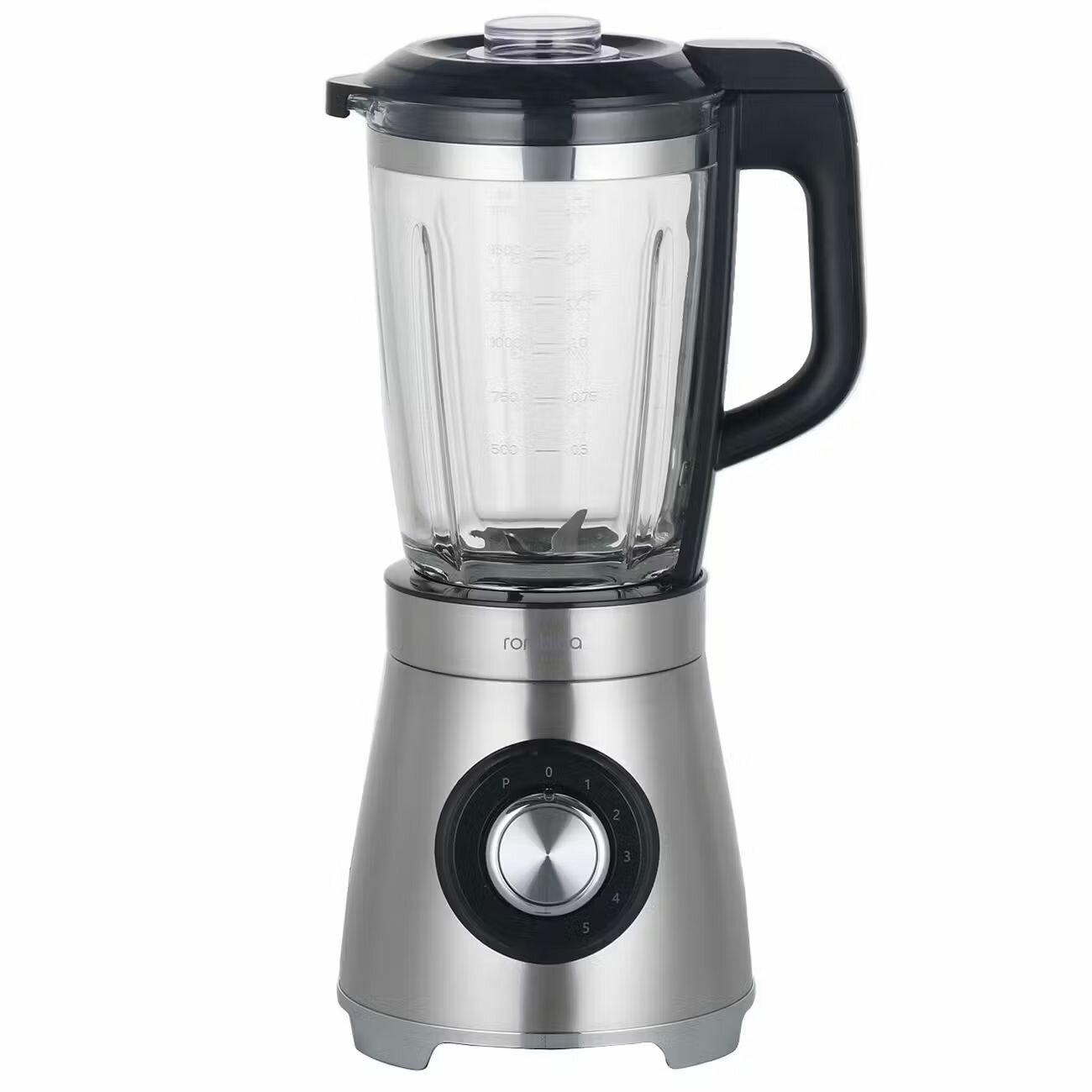 Блендер Rombica BS-1010, стационарный, черный/серебристый, 1300Вт, 5 скоростей, кувшин 1,75л