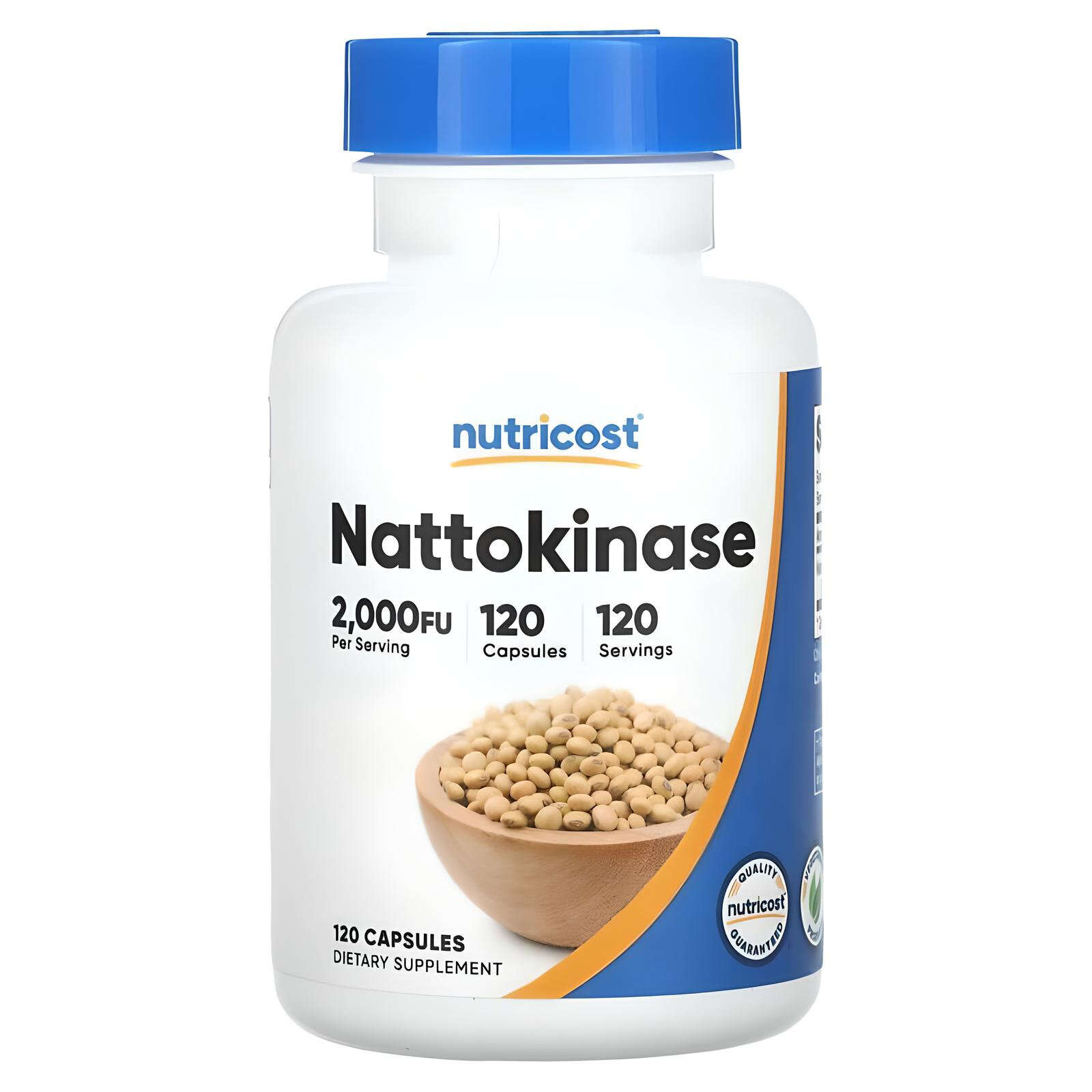 Наттокиназа Nutricost, 2000 FU, 120 капсул, без глютена, Nattokinase