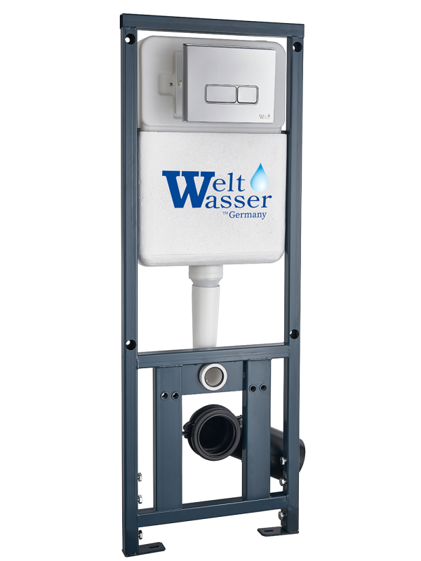 WeltWasser MARBERG 410 SE CR Инсталляция для унитаза. Квадратная хром кнопка WeltWasser