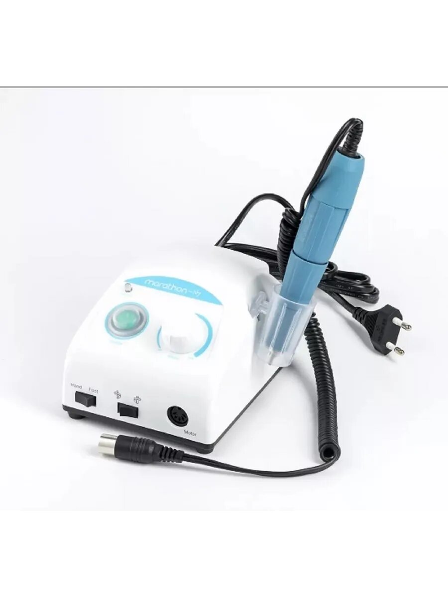Аппарат для маникюра Marathon N7, с реверсом, с ручкой, белый