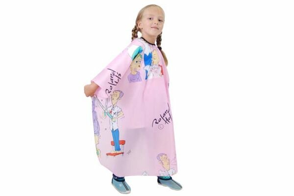 Пеньюар парикмахерский Hairway Children на крючках розовый 95х120 см