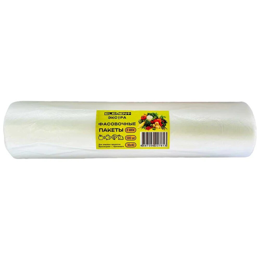 ELEMENT Пакеты фасовочные в рулоне Экстра 30x40, 500 шт, ПНД, 8 мкм, 1/20уп 325007