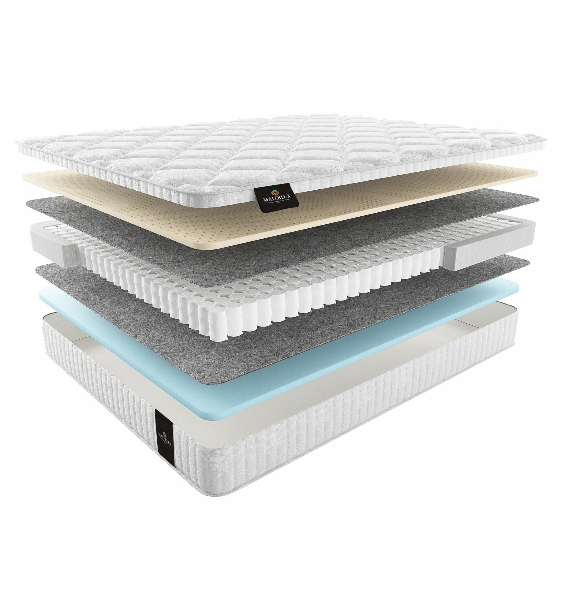 Матрас Materlux Lazio Kids 80х180 высота 13 см анатомический средней жесткости латексный Независимые пружины