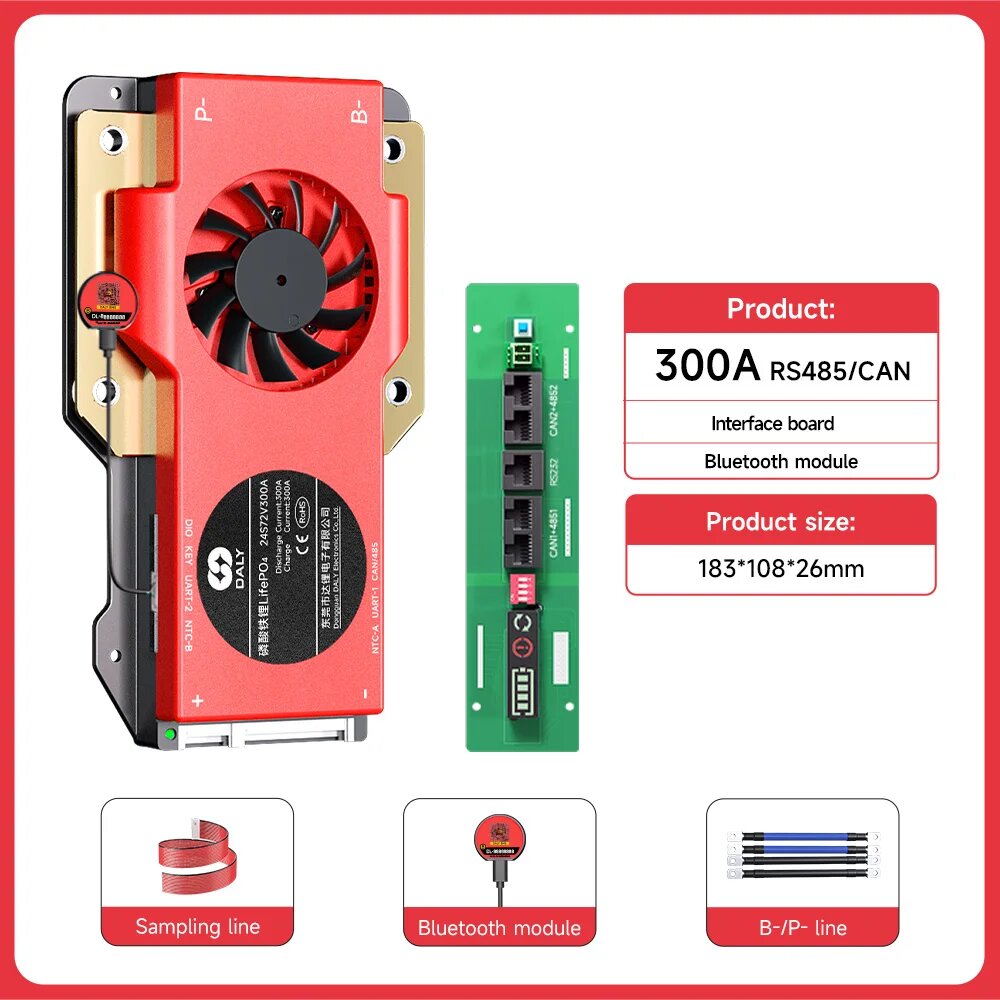 Daly Smart BMS 4S Lifepo4 250A 300A для аккумулятора 3,7V 4С, 300A BMS 485 WNT