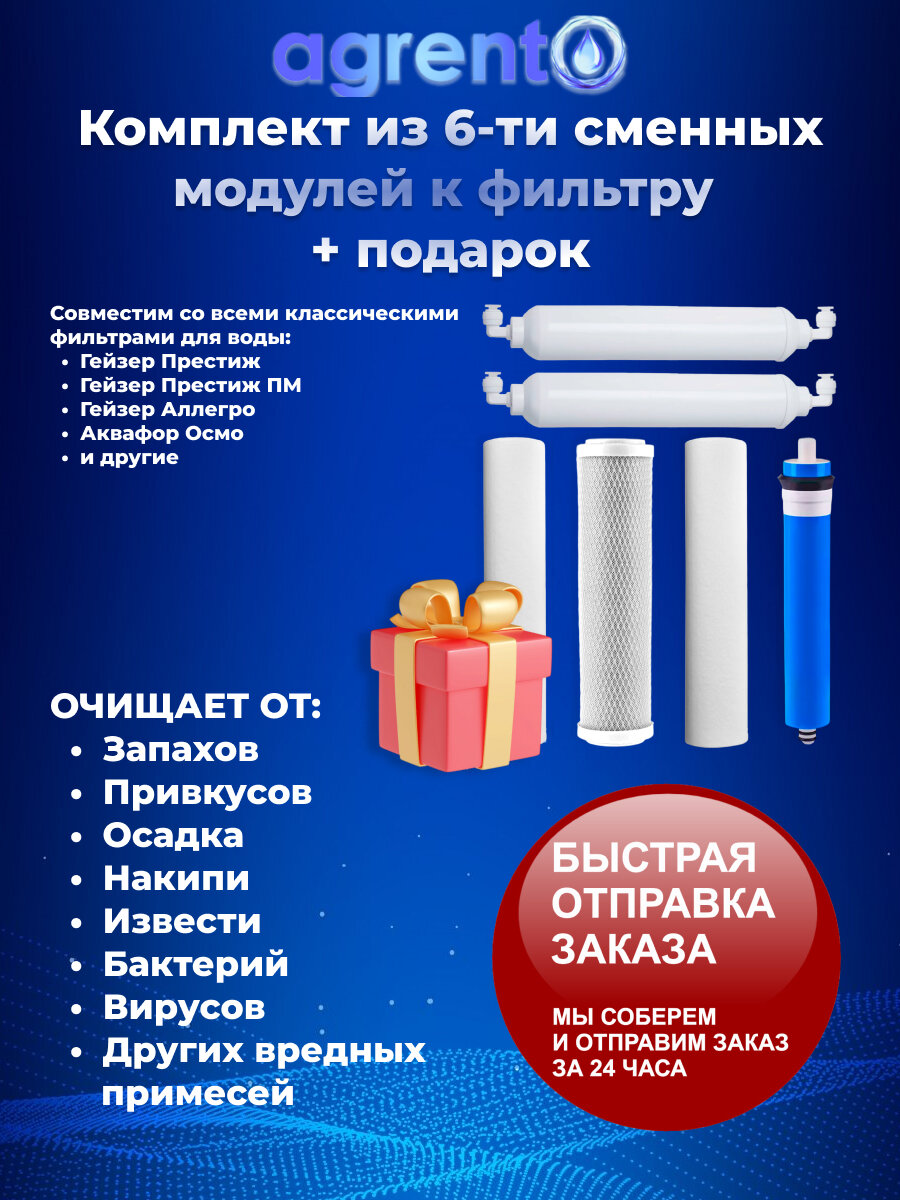 Набор картриджей совместимый Гейзер Аллегро М с минерализатором