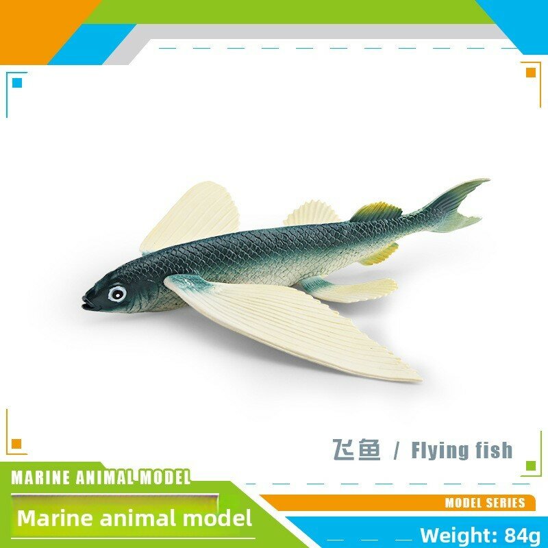 Flying fish pvc реалистичные модели морских существ обучающие игрушки для детей голубой