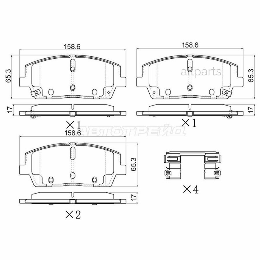 SAT ST-28-0104 Колодки тормозные (Спереди) Hyundai Palisade 18-25 / Santa Fe 18-