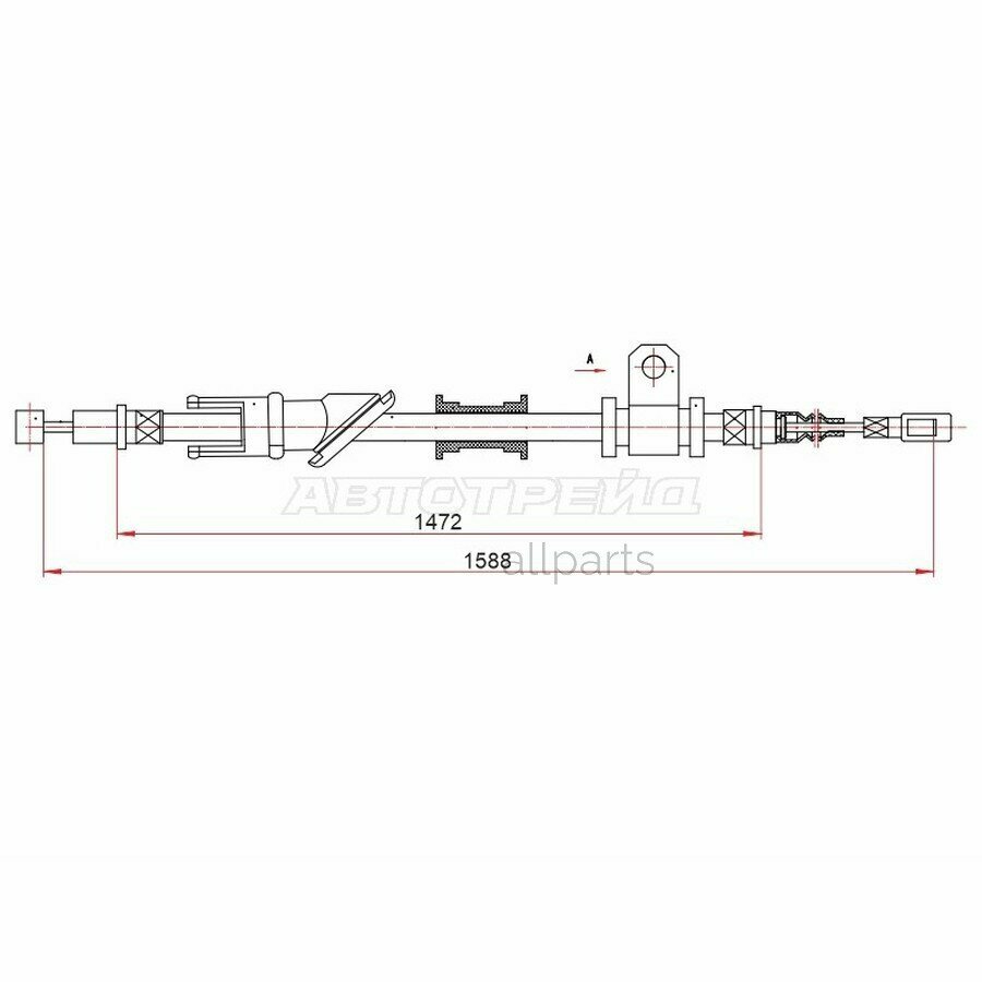 SAT ST-52-0080 Трос ручного тормоза MITSUBISHI CARISMA/ LANCER VI RH 96-06