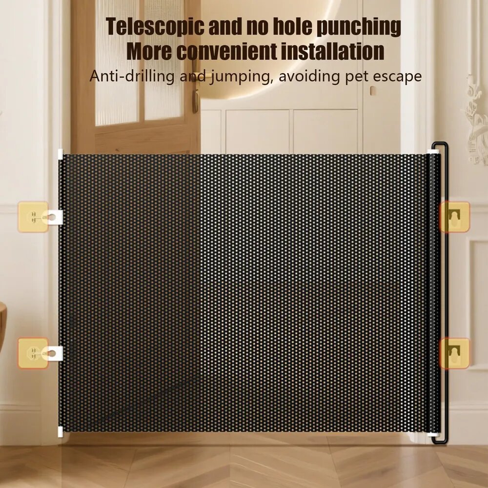 Раздвижные Ворота Безопасности (черный, 40x125 см) / Защитный Выдвижной Барьер