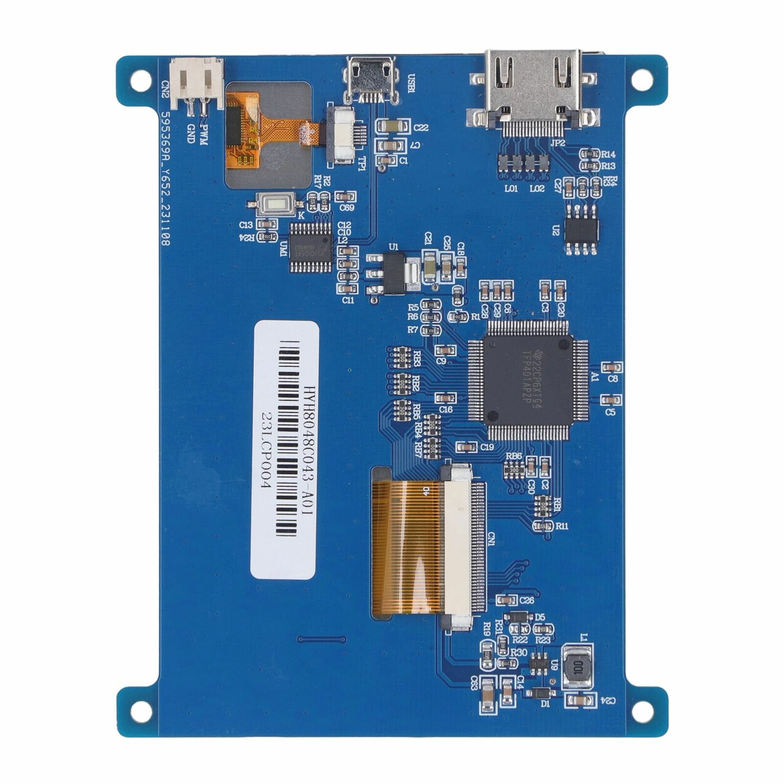 Сенсорная панель 4.3", 800x480, емкостная, USB HDMI, для RPi/Windows/Ubuntu