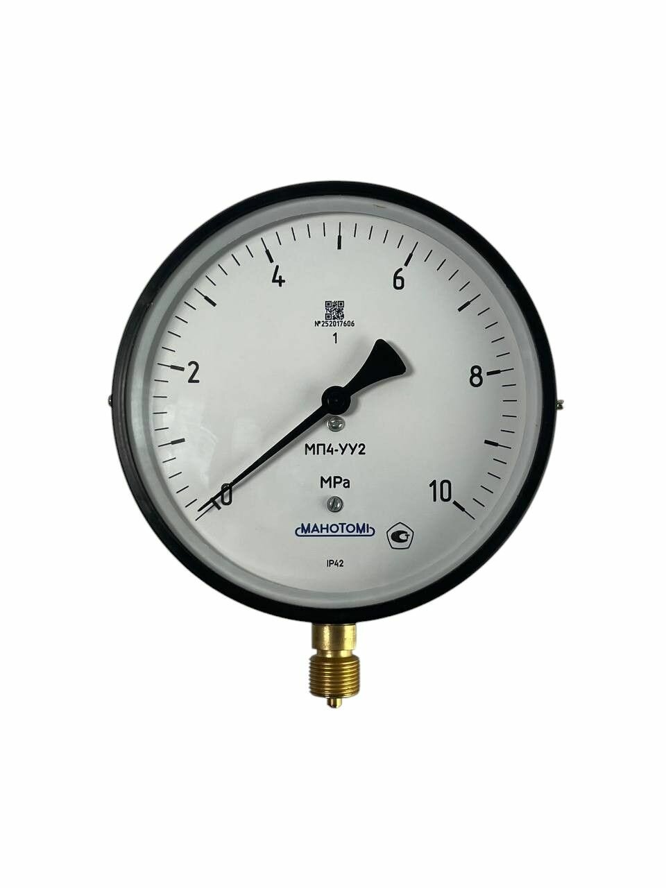 Манометр МП4-УУ2 от 0 до 10 МПа класс точности 1,0 IP42 диаметр корпус 160mm резьба М20*1,5
