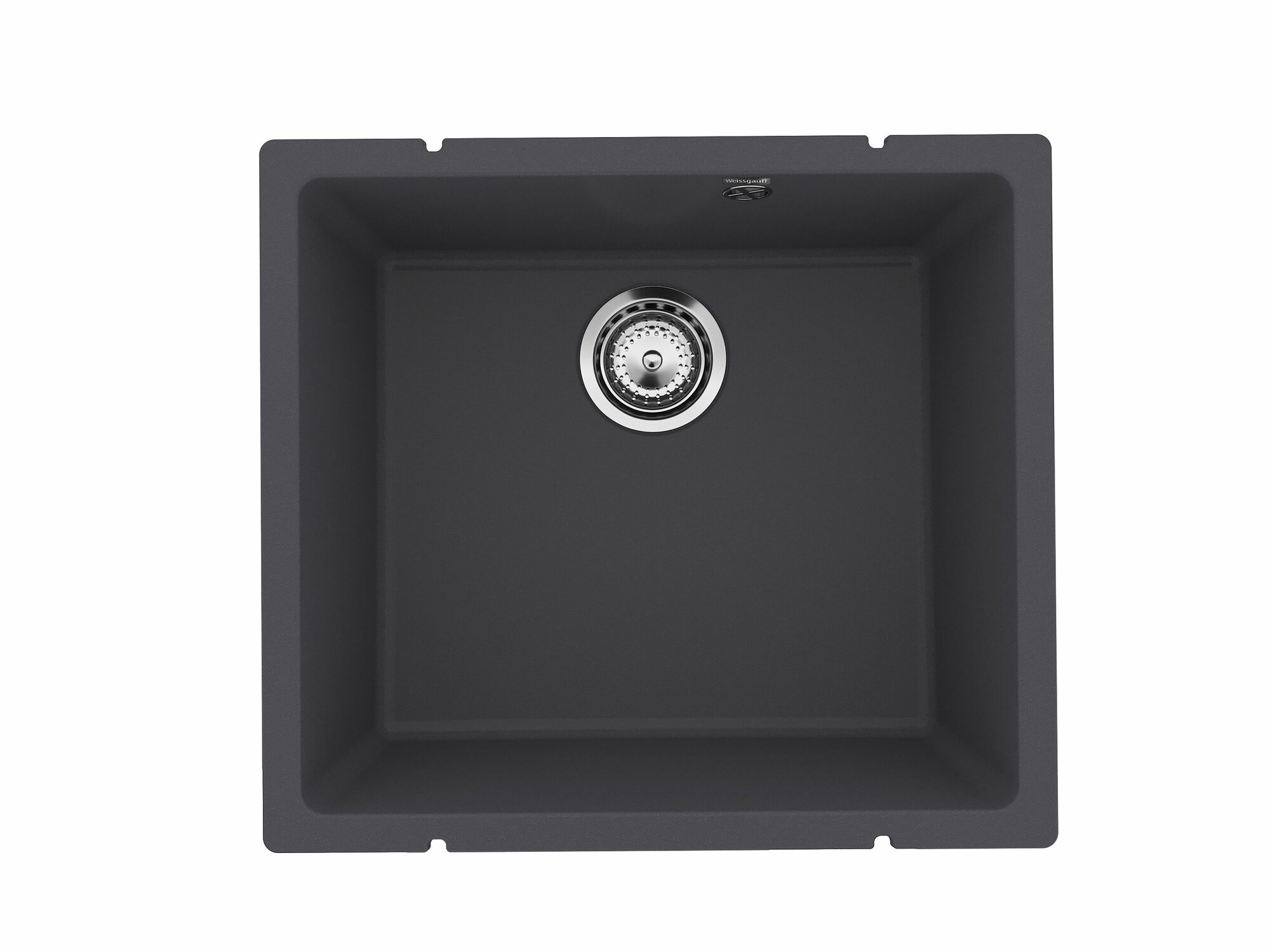 Мойка Weissgauff WGI 45008 Anthracite, под столешницу, искусственный камень, черно-серая