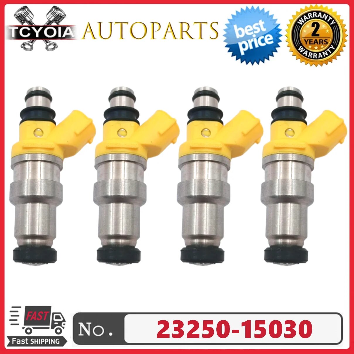 4 шт. топливная форсунка 23250-15030 23209-15030 подходит для Toyota Corolla Sprinter 1.5L 5AFE LVN/CRE/TRN/MRN