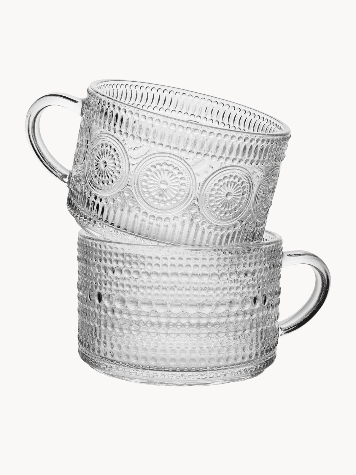 Набор кружек для чая и кофе 2 шт Limpid Side, стеклянные, 400 мл