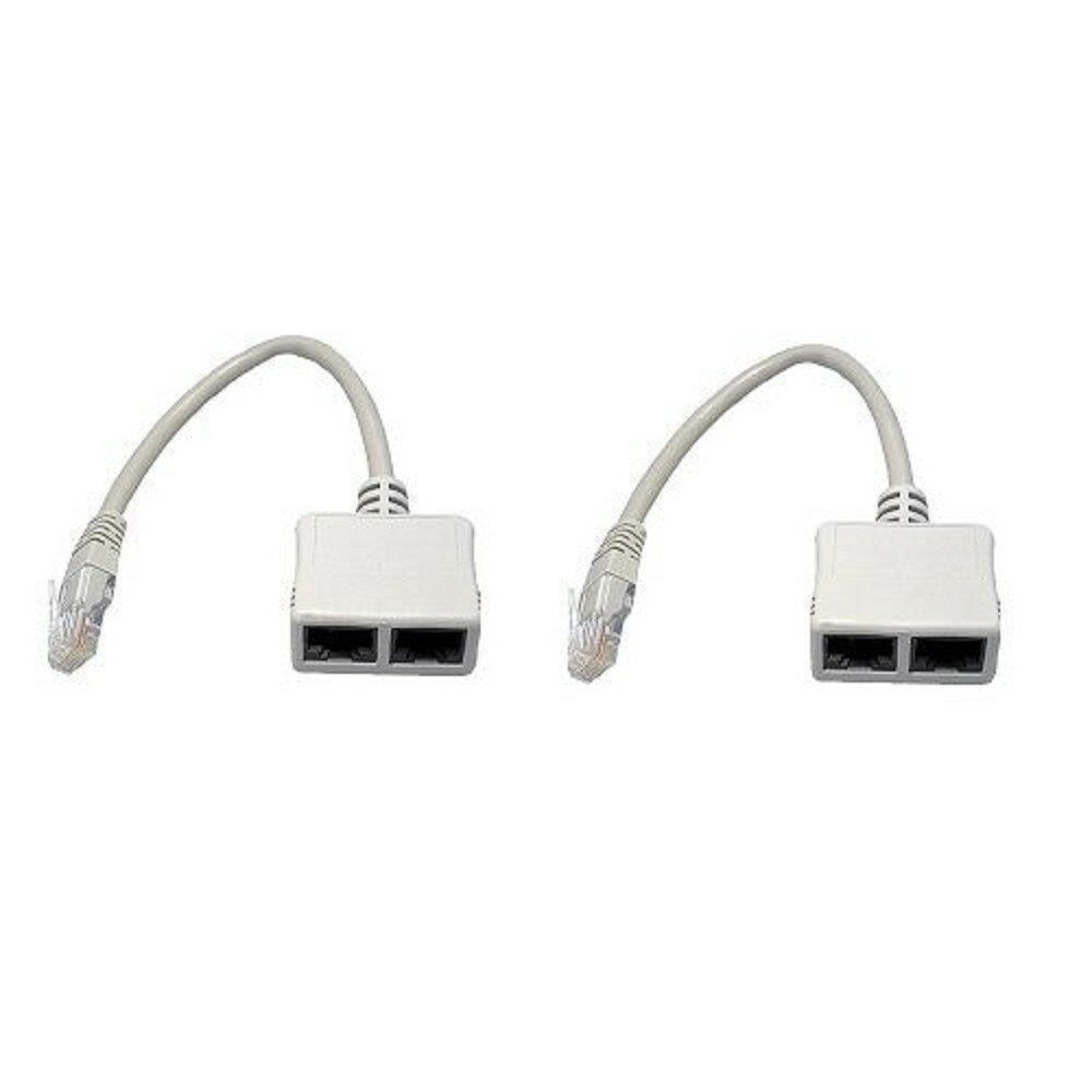 5bites Монтажное оборудование Разветвитель сплиттер LAU55-05W RJ45 M 2 RJ45 F UTP 100MB 2ШТ