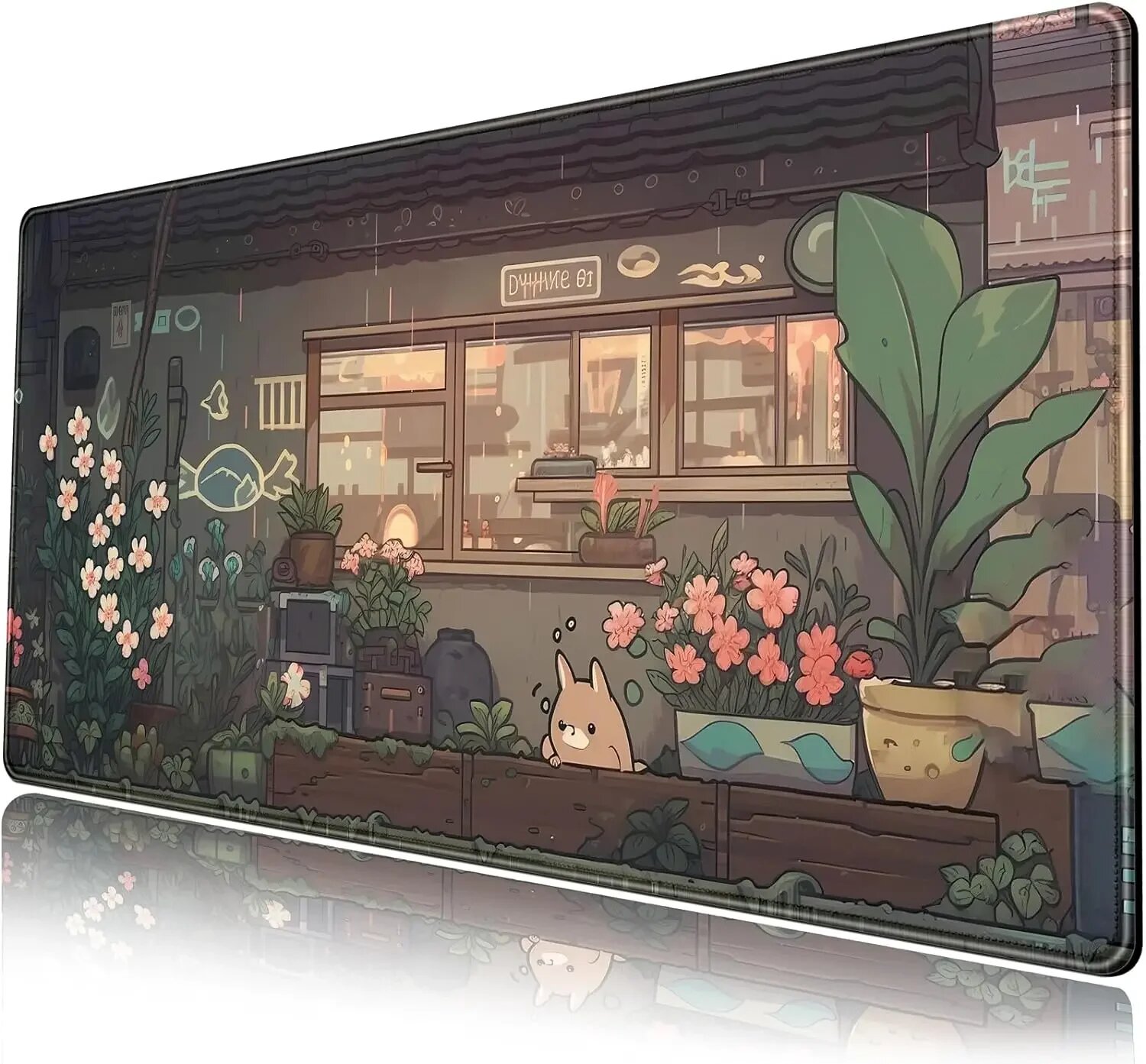 Большой игровой коврик для мыши в стиле японского аниме Kawaii Cat XXL 900x400 мм, нескользящие резиновые коврики для клавиатуры, компьютер, ноутбук, декор для офисного стола