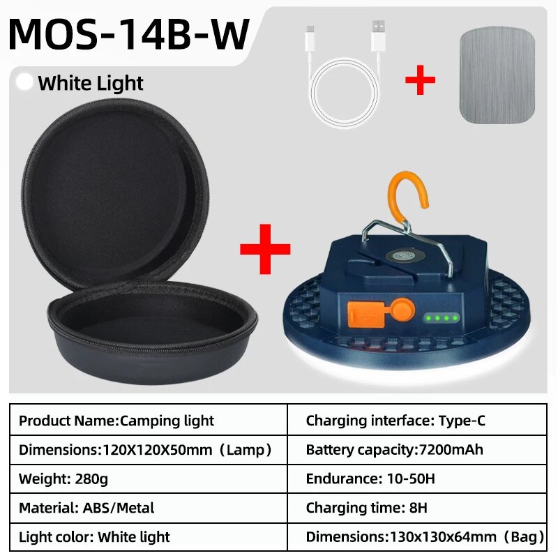 MOSLIGHTING MOS-14B-W Белый фонарь для кемпинга 7200 мАч