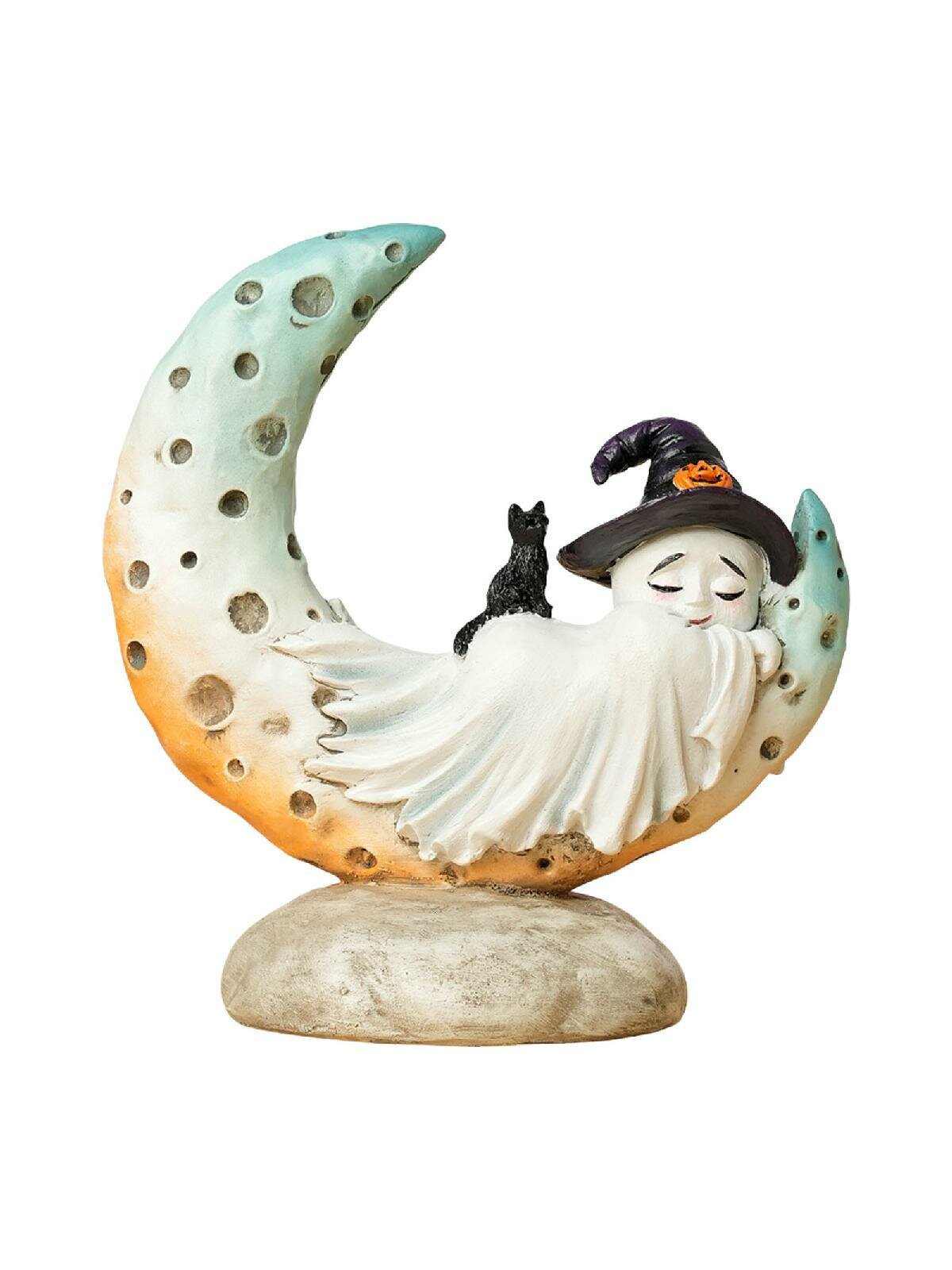 Очаровательная статуэтка ведьмы, призрачно лежащая на Луне, украшение домашнего стола из смолы