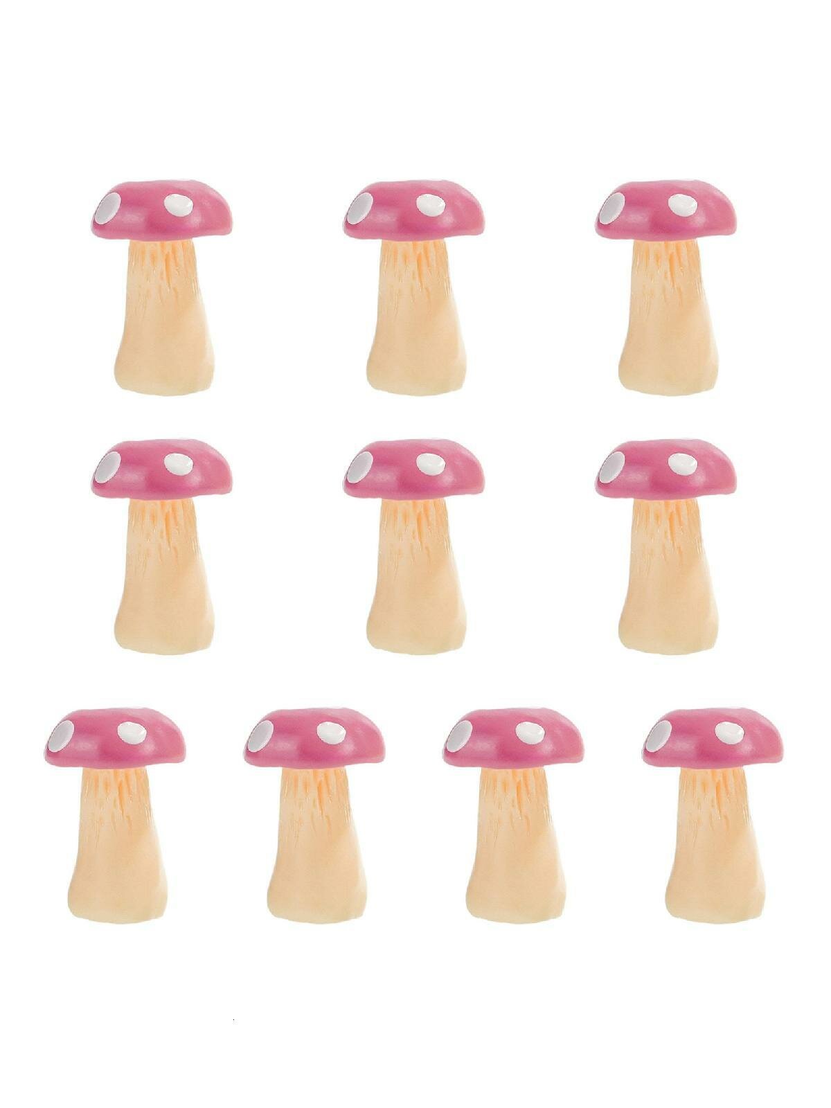 10 шт. Украшения из грибов из смолы для наружного и внутреннего сада, украшения дома и поделок, миниатюрные украшения