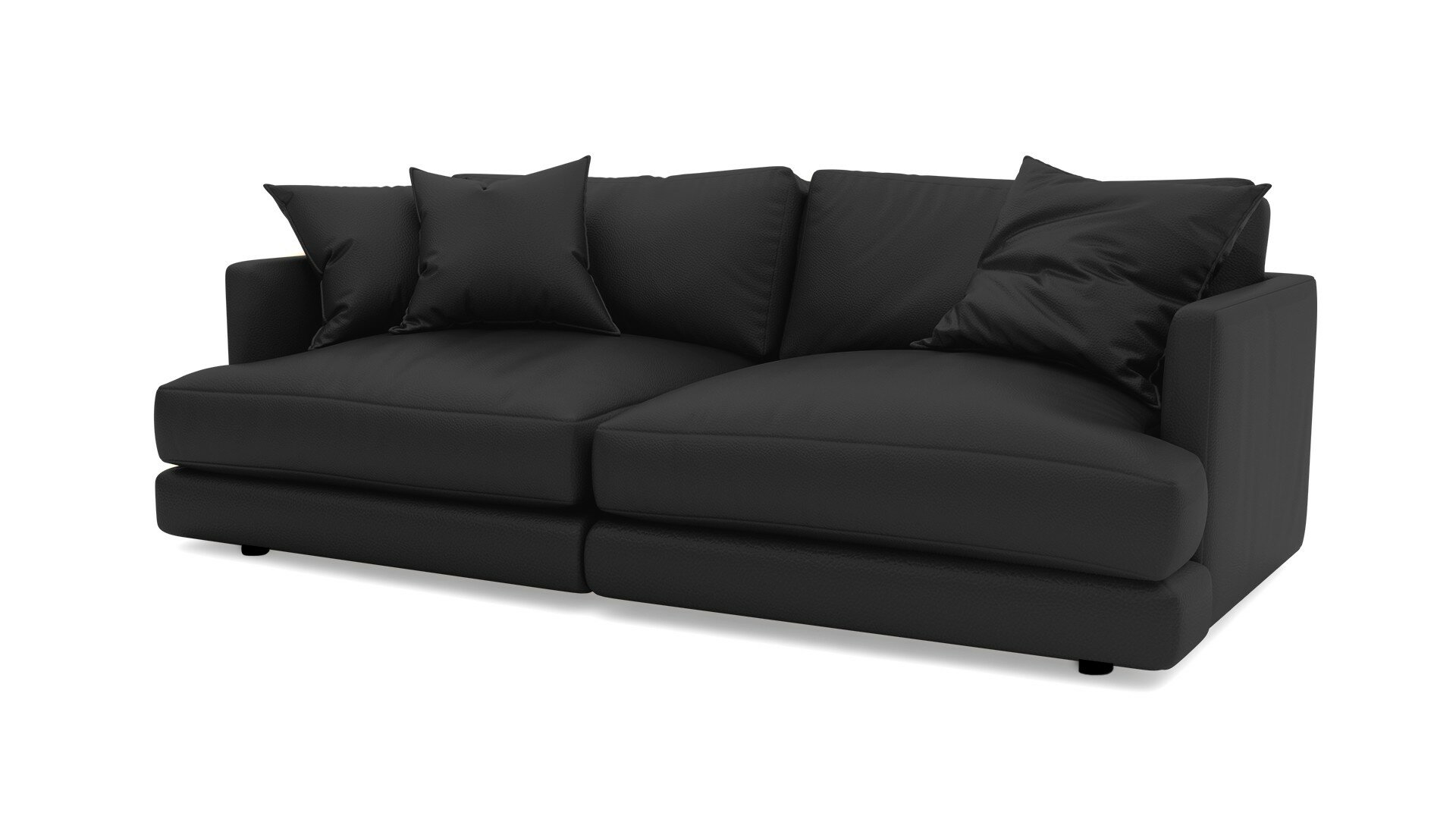 Диван Ибица 2 Galaxy Black (экокожа) NEW 212x105x87 см, черный Экокожа, еврокнижка Дом мебели для вас