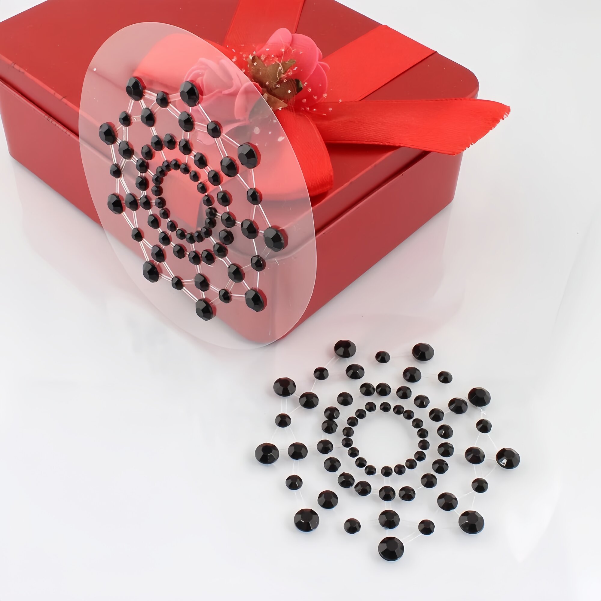 Наклейки для сосков эротические одноразовые силиконовые со стразами