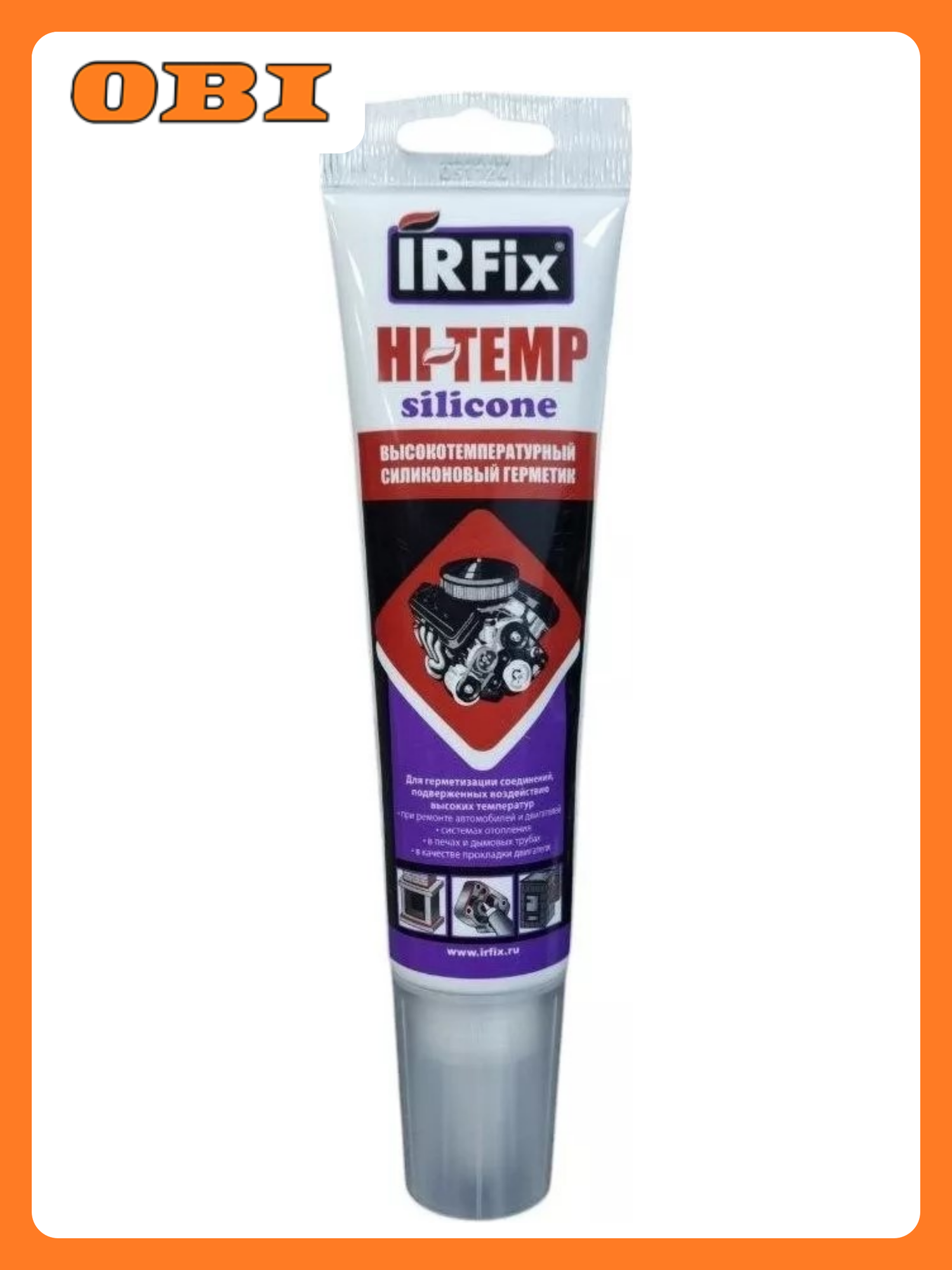 Герметик IRFIX HI-TEMP силиконовый высокотемпературный черный 85МЛ