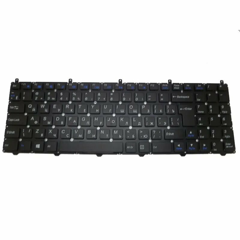 RTDPART Клавиатура проводная Клавиатура для ноутбука CLEVO W650SH W650SJ W650SR W650SZ W651RB W651RC W651RC1 W651RN W651DD W651RZ Русская RU Черная без рамки Новая (Big Enter), Русская раскладка, черный