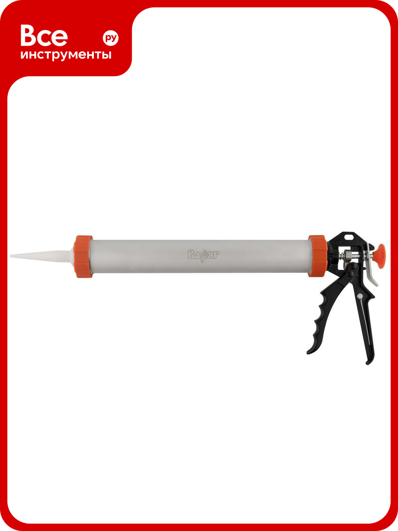 Пистолет-шприц для туб варяг 62010 тов-209344, с клеем, для выдавливания герметика из стандартных