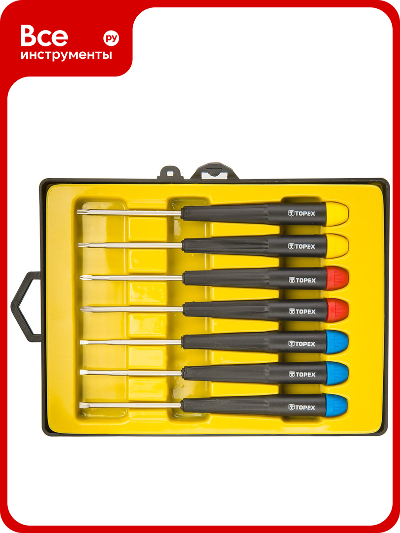 Набор прецизионных отверток TOPEX 7 шт. 39D552, домашнего использования
