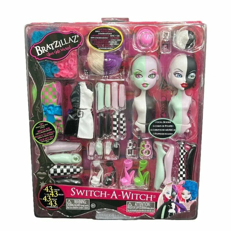 MGA Bratzillaz Switch-A-Witch Doll Double Pack Братц Модная кукла-ведьма, С одеждой и аксессуарами, Игрушка своими руками, Подходит для детей старше 6 лет