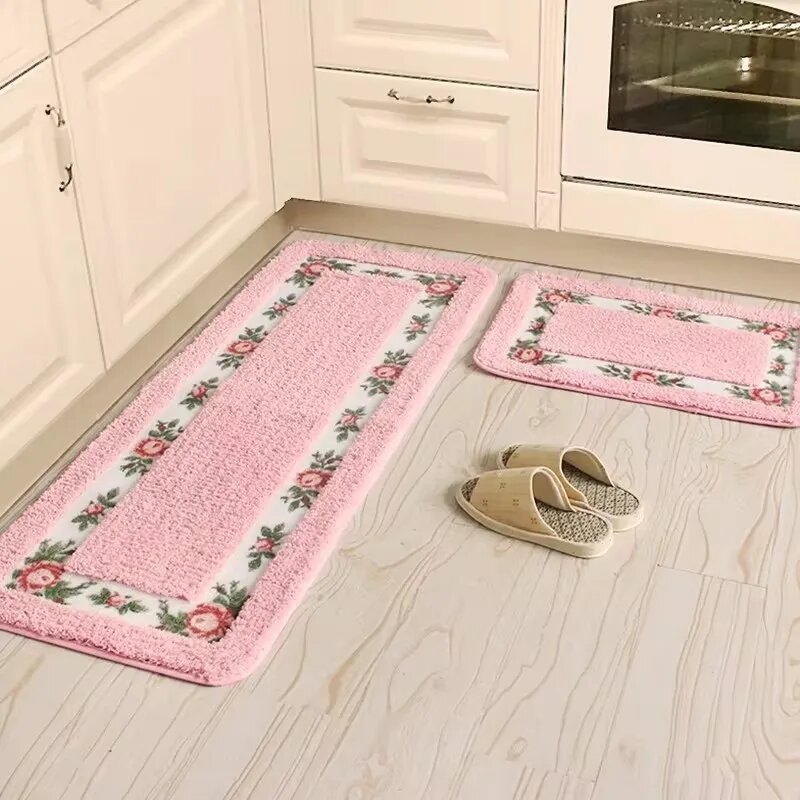 Пасторальный ковролин 45x75 + 45x120 см Розовый, Розовый