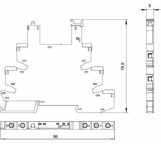 Модуль интерфейсный Релеон реле, 1 перекидной контакт, 6А, 24В AC-DC, пружинные зажимы