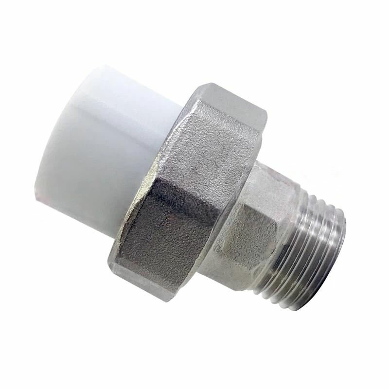 Муфта усиленная Valfex комбинированная, разъемная, американка, с наружной резьбой, 20х1-2 дюйма белая