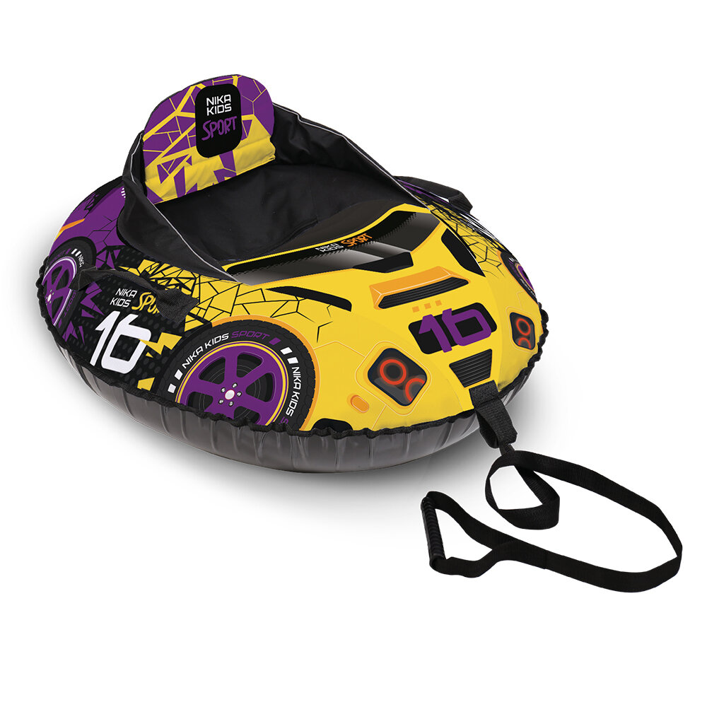 Тюбинг 94*78 см Машинка, цвет: желто-фиолетовый