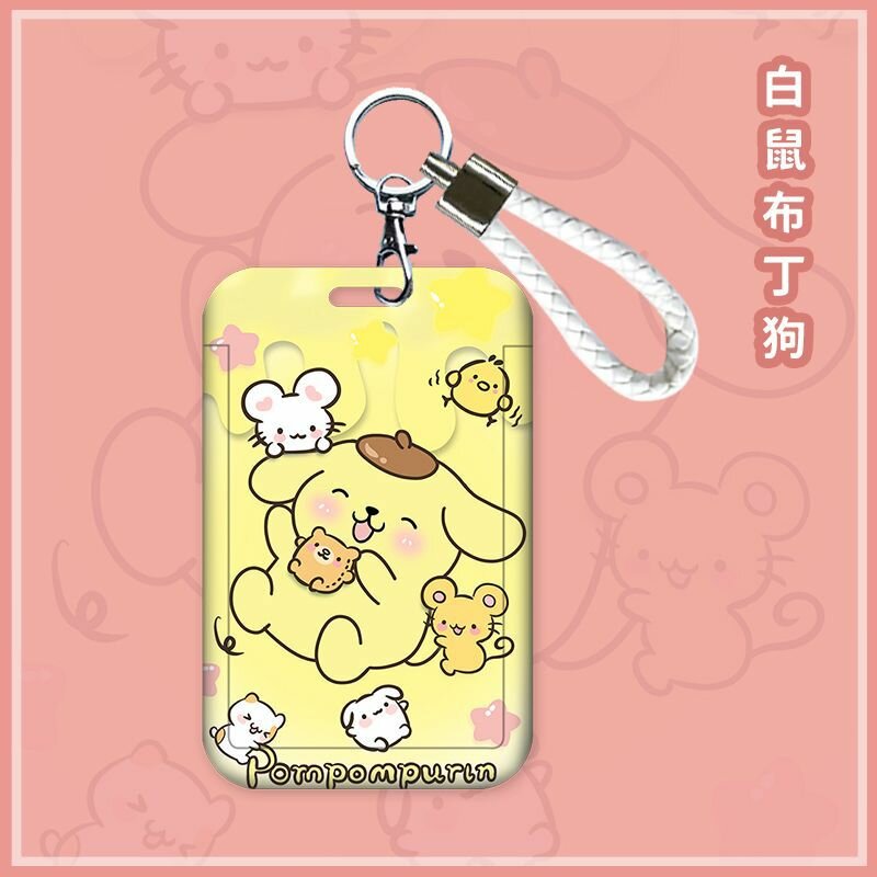 Держатель для карт с мультяшным дизайном, легкая застежка, выдвижной шнурок, держатель для удостоверения, работа, автобус, метро, детская карта, карта для еды, держатель для студенческой карты