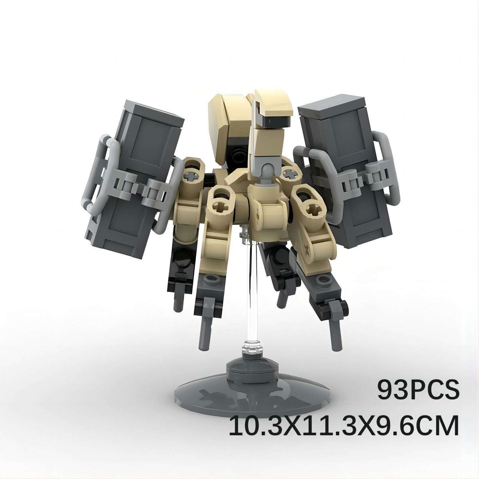 Абрикосовый маленький мех MOC, собранный строительный блок, экзоскелет, робот, украшение, игрушка ручной работы
