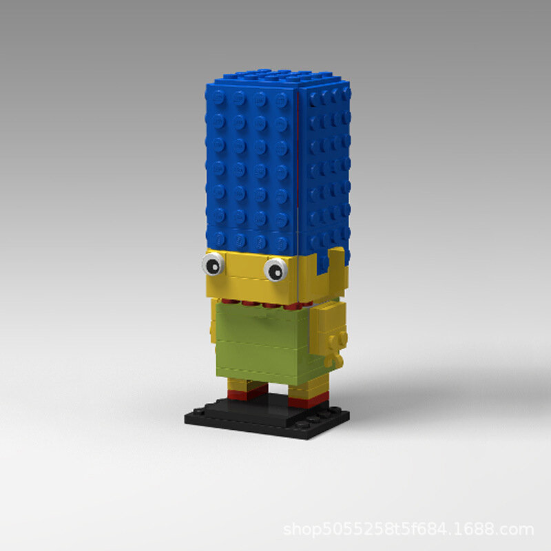 MOC мелкие частицы головоломки строительные блоки игрушка подарок модель Brickhead Simpson-Mom
