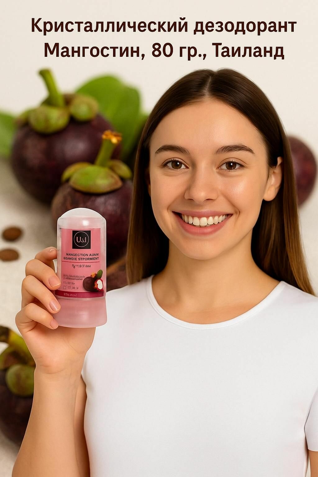 Дезодорант кристаллический Мангостин U&I, 80 г