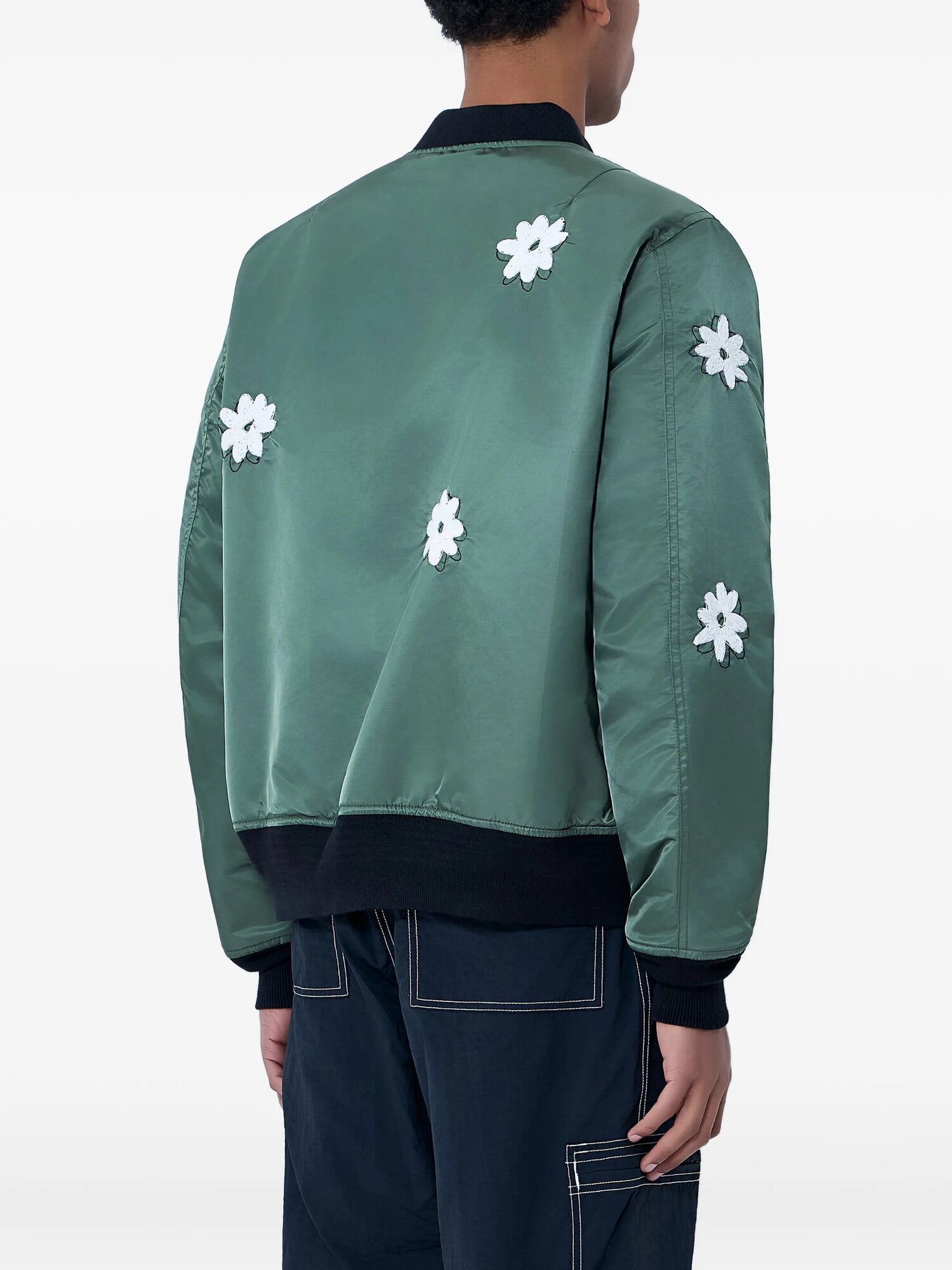 Куртка NOMARHYTHM TEXTILE Floral embroidered bomber jacket, размер 54, зеленый, — фото 1