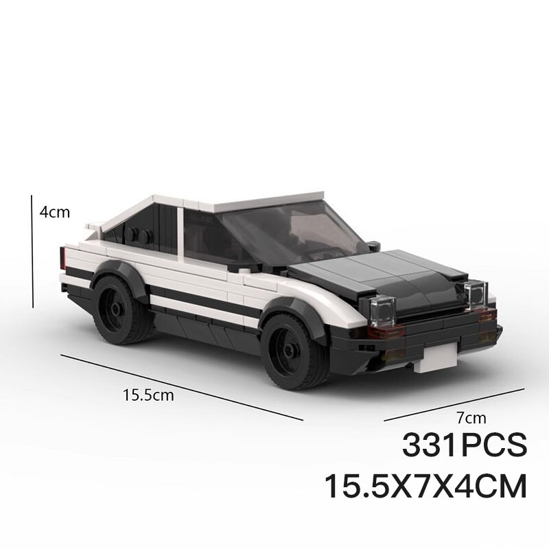 Сборка игрушек из строительных блоков MOC для мальчиков Toyota Corolla AE86, скоростная сложная машина с 8 сетками