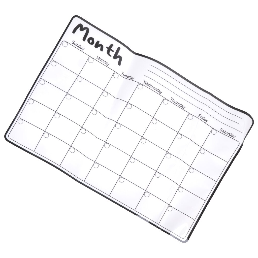 Доска для Сухого Стирания Магнитная Доска с Ежемесячным и Еженедельным Календарем для Холодильников