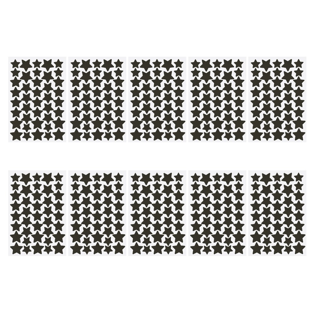 10 штук в упаковке, цветной пластырь от прыщей в виде больших и маленьких звездочек-черный