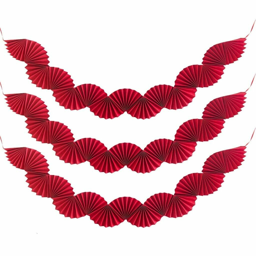 3 элегантных подвесных флага, красный